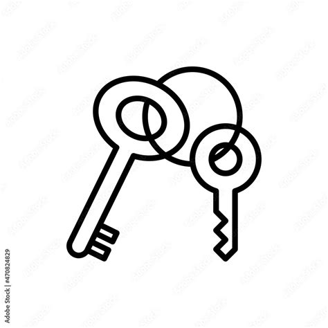 Keyset Thin Line Icon Symbol Of Security And Protection Modern Vector
