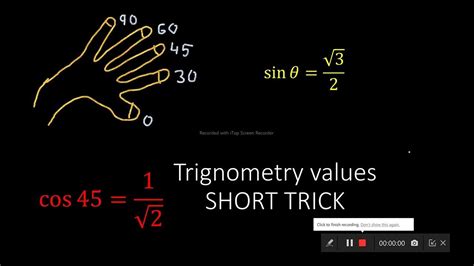 Short Trick Of Trignometry Valueshow To Learn Trignometry Value Table