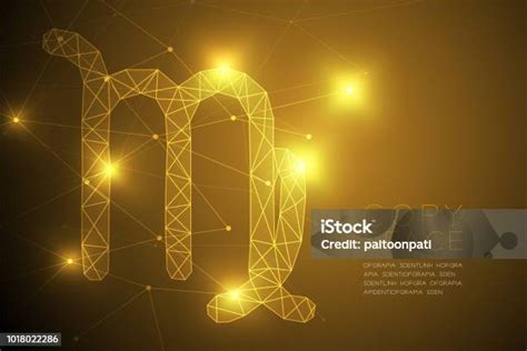 처녀자리 조디악 로그인 와이어 프레임 다각형 프레임 구조 포춘 텔러 컨셉 디자인 그림 복사 공간 벡터 Eps 10 골드