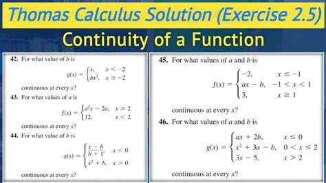 Thomas Calculus Solution Exercise 2 5 Q42 To Q46 Continuity And