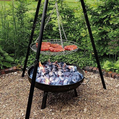 Outdoor Hanging Brazier Tripod Fire Pit German Bbq Grill