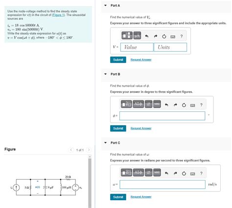 solved part ause the node voltage method to find the steady