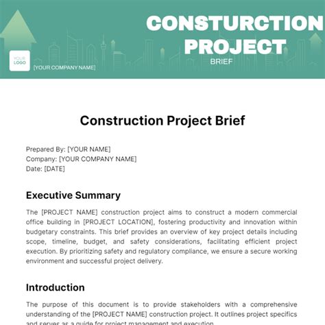 Sample Project Brief Example Construction At James Vines Blog