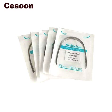 10 Packs Dental Orthodontic Stainless Steel Archwires Round Rectangular Arch Wire Natural Super