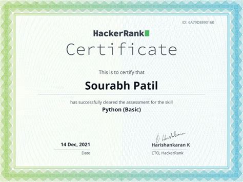 Sourabh Patil On Linkedin Hackerrank Pythonprogramming