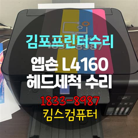 김포 무한잉크 프린터 수리 전문 킴스컴퓨터 엡손 정품무한잉크 복합기 L4160 헤드세척 수리로 출력색상 문제 해결하기 네이버 블로그