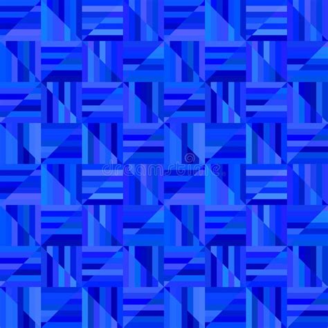 Blue Abstract Seamless Striped Triangle Tile Mosaic Pattern Background Stock Vector
