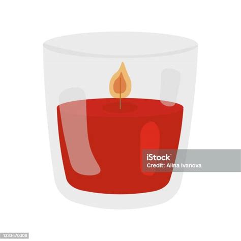 흰색 배경에 고립 된 만화 스타일의 유리에 촛불 불타는 불꽃빛으로 향기로운 촛불 벡터 그림입니다 가을에 대한 스톡 벡터 아트 및 기타 이미지 Istock