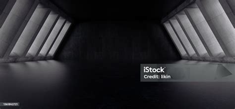 고급 배경 하이 엔드 시나리오 콘크리트 벽 3d 렌더링 부스 전시장 다크 기술 0명에 대한 스톡 사진 및 기타 이미지 0명