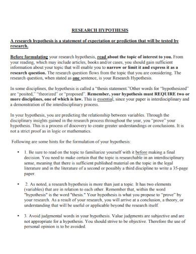 25 Hypothesis Examples