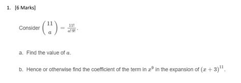 Solved Marks Consider A A A Find The Value Chegg Com