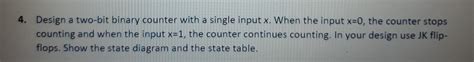 Solved Design A Two Bit Binary Counter With A Single Chegg Com