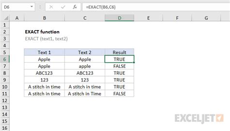 Excel Exact Function Exceljet Excel Exact Function Exceljet
