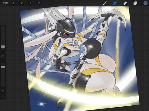 Crescemon Digimon Highres Armor Digimon Creature Furry Mask Rabbit Girl Red Eyes