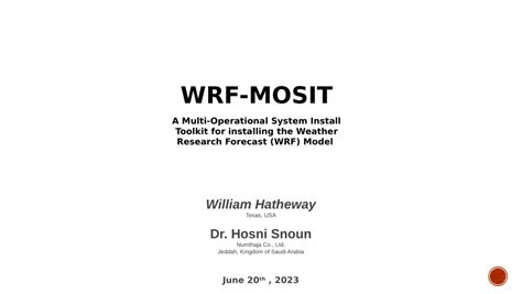 PDF WRF MOSIT A Modular And Cross Platform Tool For Configuring And Installing The WRF Model