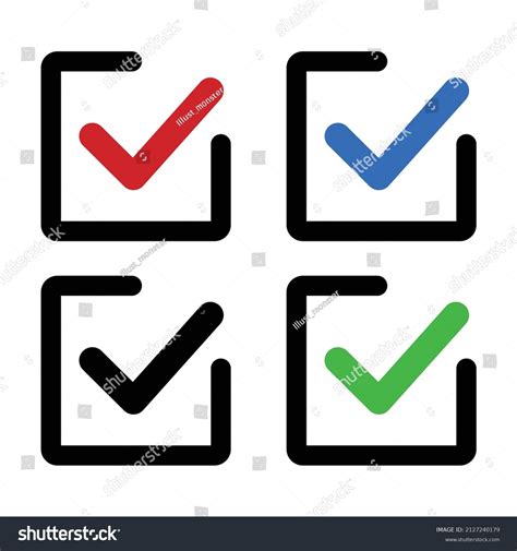 Checkbox Icon Set Confirmation Authentication Vectors Stock Vector Royalty Free 2127240179