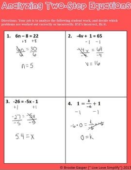Two Step Equations By Live Love Simplify Teachers Pay Teachers