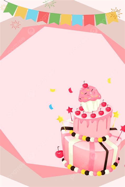 Cartoon Cute Cake Sweet Romantic Design Poster Background Cartoon