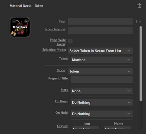 Actions Material Deck Documentation
