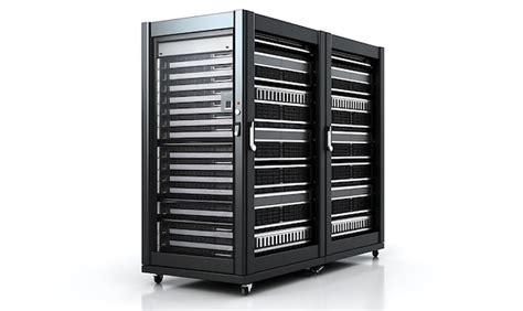 Premium Photo 3d Render Of Secure Server Racks In A Dark Blue Computer Network Security Server