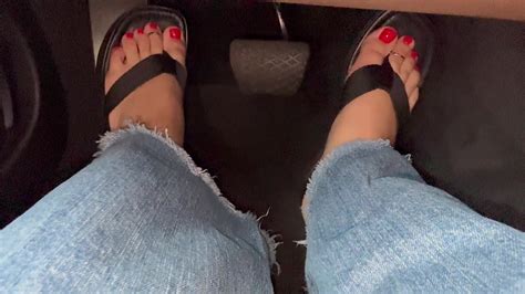 Wife Pedal Pumping With Platform Filp Flop