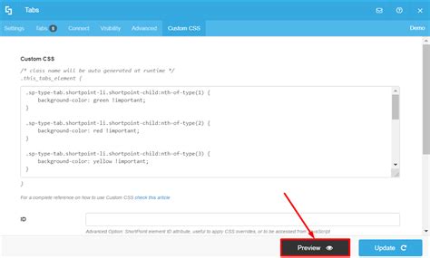How To Set A Separate Color For Each Tab Of Shortpoint Tabs Design Element Shortpoint Support