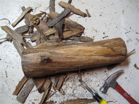Make It Yourself A Lamp Made From A Log Scavenger Chic