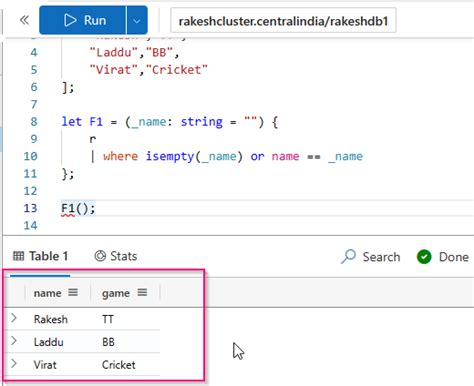 Azure Data Explorer How To Print All Rows If No Parameter Is Passed