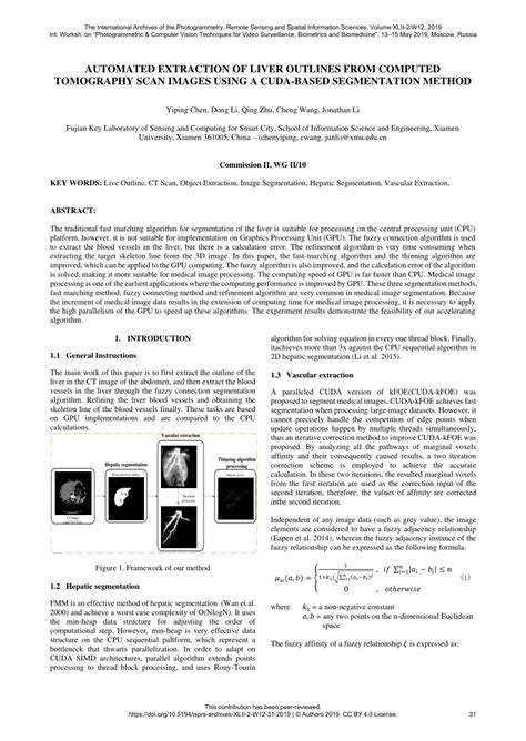 Pdf Automated Extraction Of Liver Outlines From Computed Tomography Scan Images Using A Cuda
