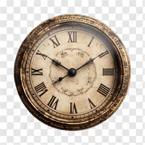 รูปนาฬิกาทรงกลมโบราณที่มีเลขโรมันคลาสสิกและเครื่องประดับสไตล์บาโรก Png นาฬิกาแขวนวินเทจ