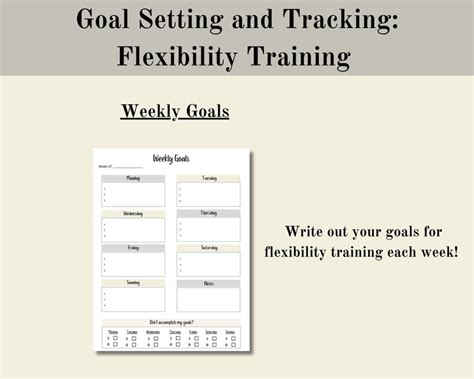 Goal Setting And Tracking Flexibility Training Tracker Goal Etsy