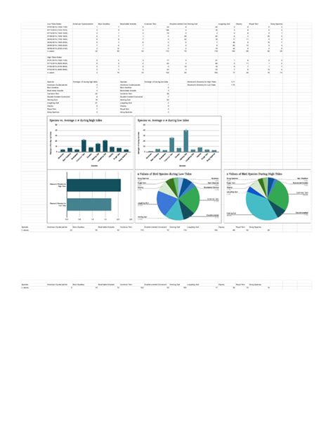 Biodiversity Correlation Between Tides And Bird Population Sheet1