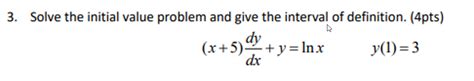 Solved W 3 Solve The Initial Value Problem And Give The