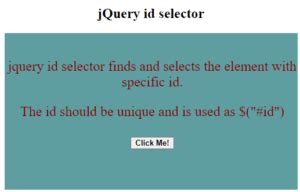 Jquery Id Selector How Does Id Selector Work In Jquery