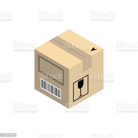골 판지 골 판지 상자 아이소메트릭 벡터 일러스트 레이 션 흰색 배경에 고립입니다 3차원 형태에 대한 스톡 벡터 아트 및 기타 이미지 3차원 형태 갈색 골진 Istock