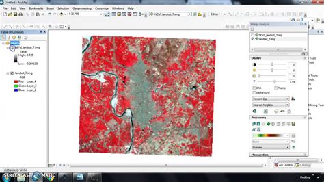 Calculate Ndvi On Landsat 5 And 7 Satellite Image Using Arcgis 10 3 Youtube