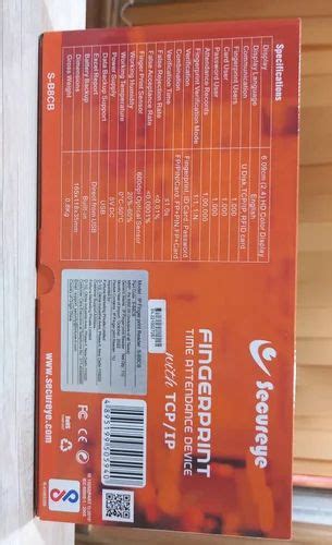 SECUREYE FINGERPRINT TIME ATTENDANCE DEVICE WITH TCP IP Face Recognition At Piece In