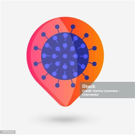 주의 코로나 바이러스 아이콘 웹 사이트 전화 소셜 미디어 모바일 앱 Ui에 대한 코로나 바이러스 위치와 아이콘 기호 지리적 위치