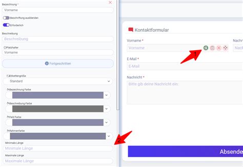 Einstellung Der Anforderung Von Mindestwerten Für Eingabefelder Easy