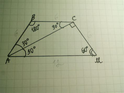 В равнобедренной трапеции один из углов равен равен 1200 диагональ трапеции образует с