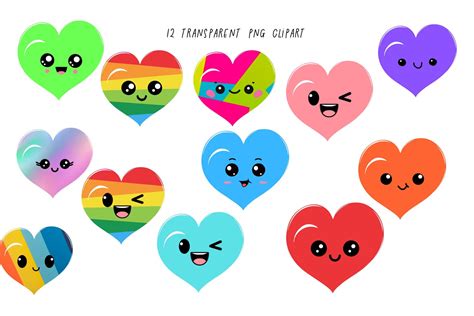 Kawaii Heart Clipart Cute Hearts Clip Art Cute Hearts Clipart