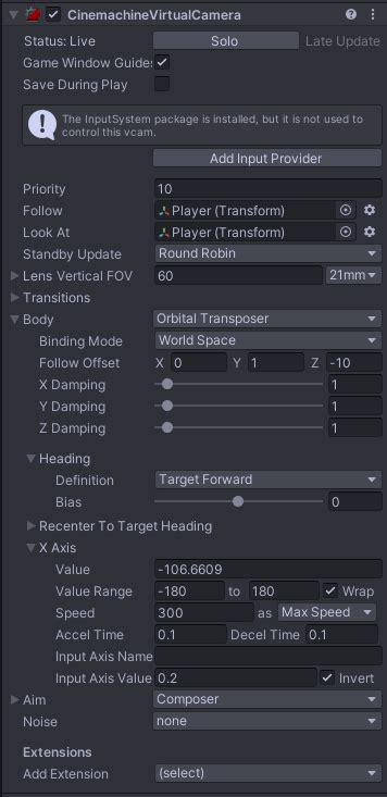 Rotate Virtual Camera Full Circle Around Target Cinemachinevirtualcamera Unity Engine
