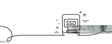 Ssd Line Icon Computer Memory Component Sign Data Storage Continuous