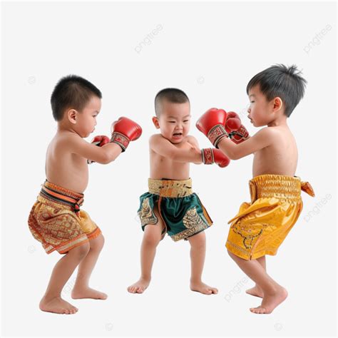 액션과 싸우는 귀여운 타이 복싱 아이들 스포츠 동작 싸움 Png 일러스트 및 이미지 에 대한 무료 다운로드 Pngtree