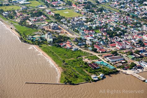 Overflightstock™ Georgetown Along The Demerara River Guyana Aerial