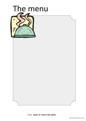 Menu English ESL Worksheets Pdf Doc