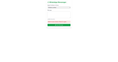 Whats App Message Sender Free React Tailwind Component
