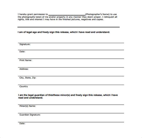 Property Release Form Template