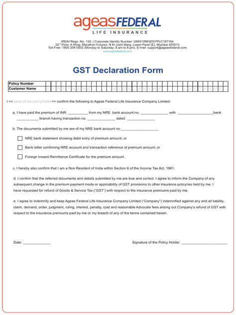 Gst Declaration Form E73d512c8b Pdf