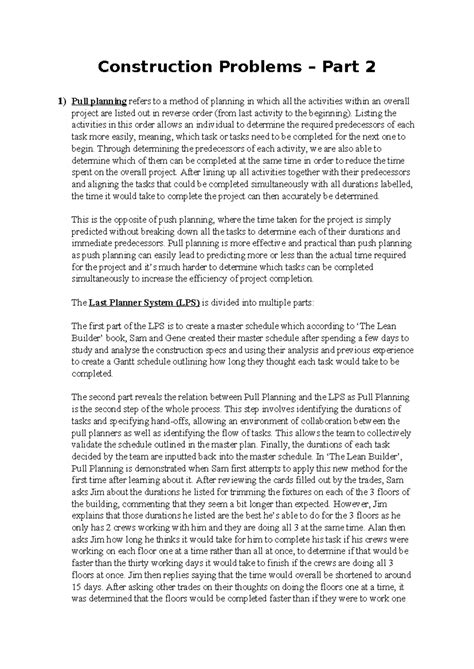 Construction Problems Part 2 Construction Problems Part 2 1 Pull